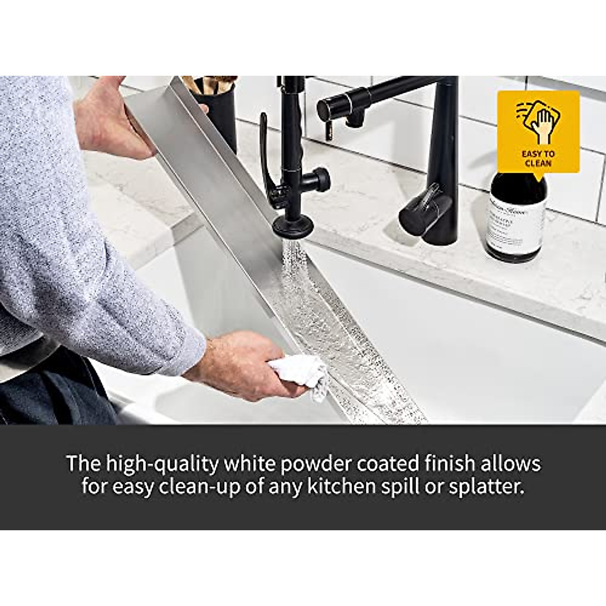 StoveShelf 30" Length White Magnetic Shelf for Kitchen Stove - Kitchen Storage Solution with Zero Installation - Over Stove Spice Rack Organizer