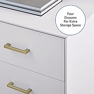 Classic Brands Canton 4 Drawer Wood Dresser - White