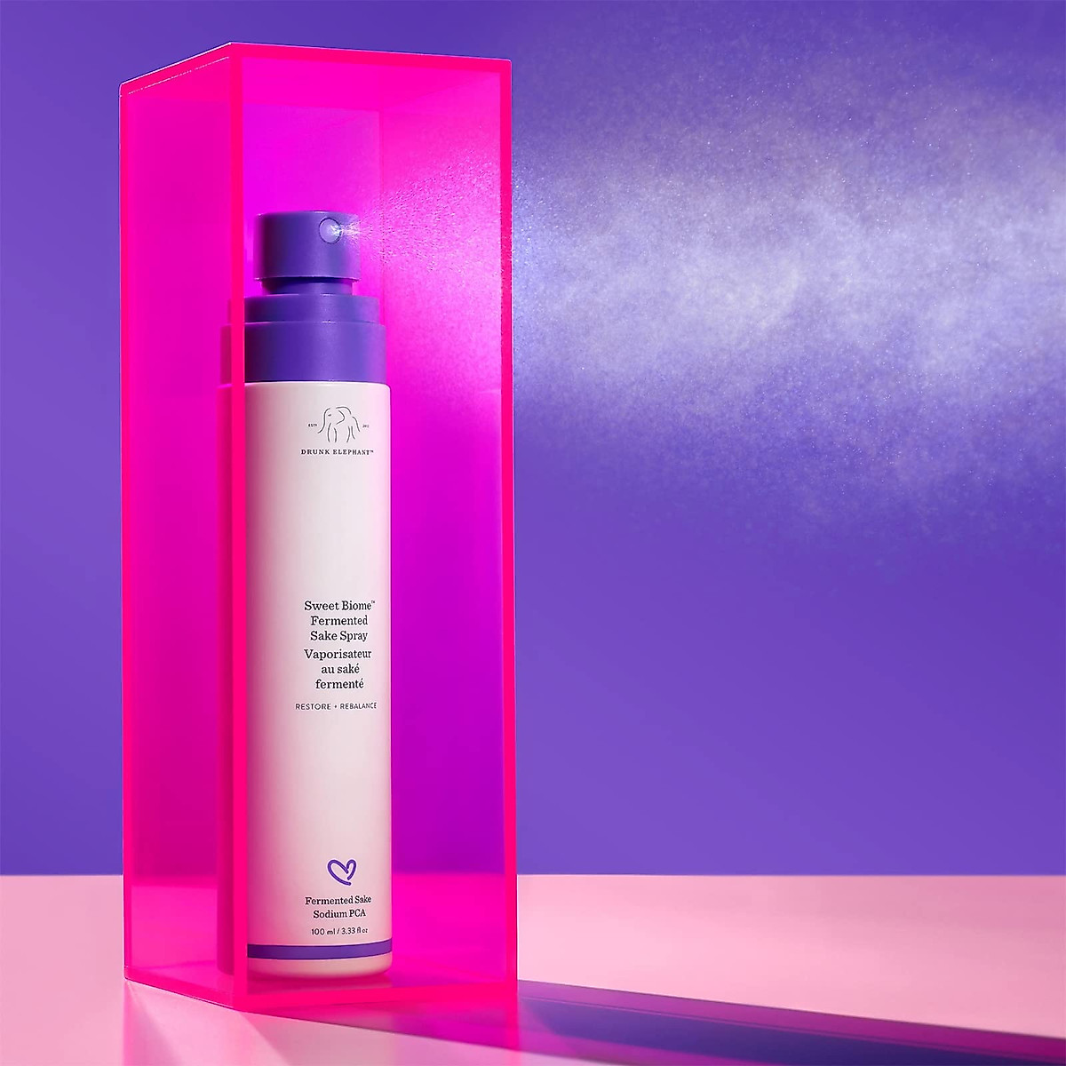 Drunk Elephant Sweet Biome Fermented Sake Spray. Nutrient-Dense Face Spray to Restore and Replenish the Skin’s Barrier. (3.33 oz)