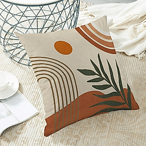 BETGINY Boho Pillow Covers 18X18 Inch Set of 2 for Bohemian Mid Century Throw Pillow Covers Green Leaves Cushion Cases Farmhouse Decorative Outdoor Pillow Covers for Couch Home Sofa Living Room