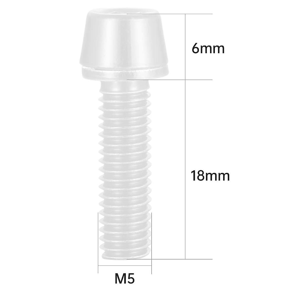 Bicycle Stem Bolts Color Tapered Head Bolt with Washer Screw M5x18mm for Road Bike,MTB,BMX,Folding - 6Pcs (Green)