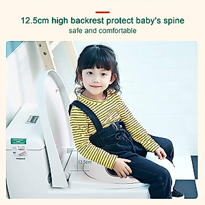 AGAKY Child Toilet Seat, Baby Toilet Reducers, Child Toilet Seat with Armrest and Backrest, Boys Girls Toilet Reducer Suitable for Round and Oval Toilets White