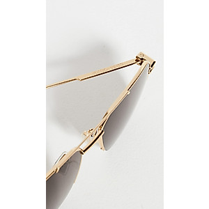 Bottega Veneta Women's Pilot Sunglasses, Gold-Gold-Grey, One Size