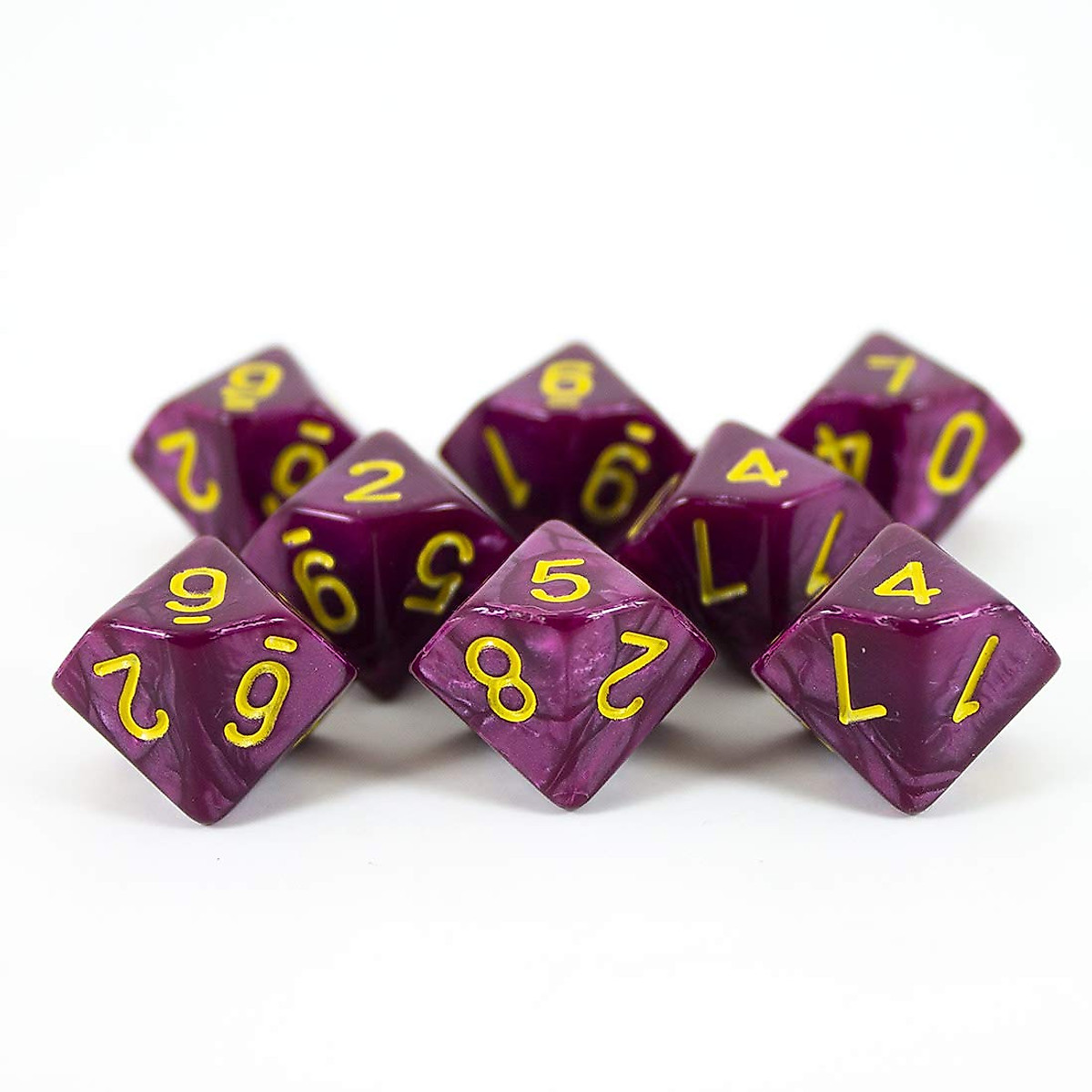 Paladin Roleplaying Maroon Pearl Dice - 8 D10 Set - 'Plum'