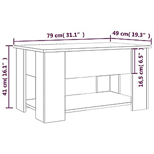 QJBSAVVA Coffee Table White 31.1"x19.3"x16.1" Engineered Wood,Nightstand Industrial Tables Side Tables Sofa Table Suitable for Meeting Rooms, Reception Rooms, Offices