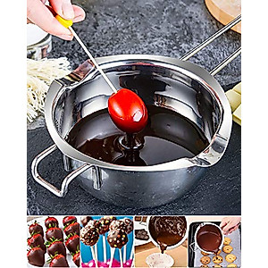 Stainless Steel Double Boiler Pot for Melting Chocolate, Candy and Candle Making (18/8 Steel, 2 Cup Capacity, 480ML)