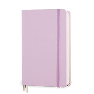 Minimalism Art, Premium Hard Cover Notebook Journal, Classic 5" x 8.3", 122 Numbered Pages, Gusseted Pocket, Ribbon Bookmark, Extra Thick Ink-Proof Paper 120gsm, San Francisco (Dotted, Pink)