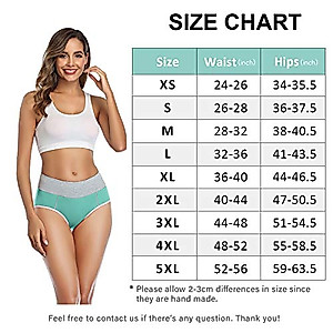 wirarpa Women's Cotton Underwear High Waist Stretch Briefs Soft Underpants Breathable Panties 4 Pack Large