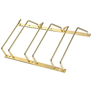 Dianoo 18cm Gold Wine Glass Rack, Wine Glass Holder Under Cabinet, Wine Glass Organizer, Hanging Stemware Holder For Bar Kitchen, 3 Rows