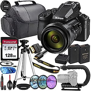 Nikon Intl. COOLPIX P950 Digital Camera MFR #26532 Bundle + 128GB High Speed V30 Memory + Video U-Bracket + Bag, HD Filters and More