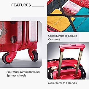 AMERICAN TOURISTER Kids' Disney Hardside Luggage with Spinner Wheels, Minnie Mouse Red Bow, 2-Piece Set (21/28)