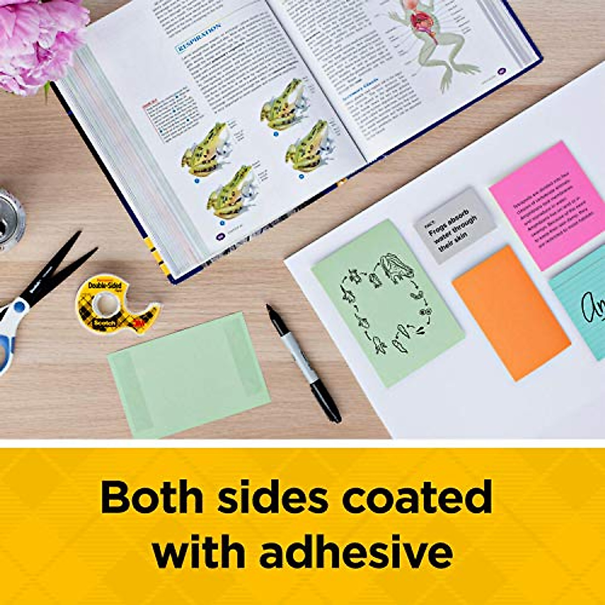 Scotch Double Sided Tape, Permanent, 3/4 in x 300 in, 1 Dispenser/Pack (237)