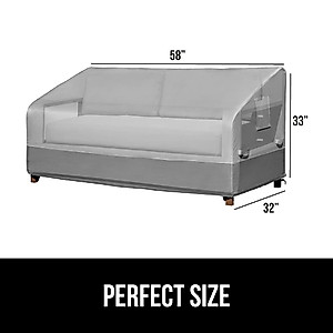 Gorilla Grip Heavy Duty Waterproof Outdoor Loveseat Cover, 58 Inch, Adjustable Patio Furniture Covers for Winter, Keep Cushions Dry, Protects from Sun, Snow, Rain, Windproof, UV Coated, 1 Pack
