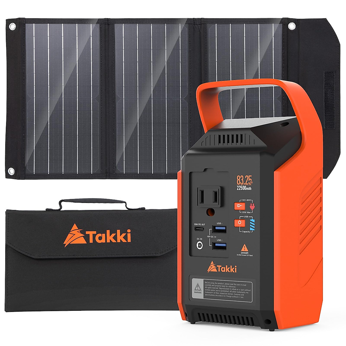 Takki 83Wh Power Station with 30W Solar Panel Included for Camping