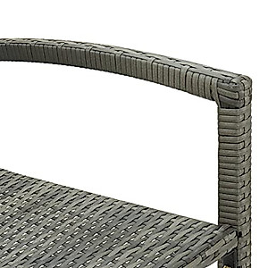 Bar Stools 2 pcs Gray Poly Rattan