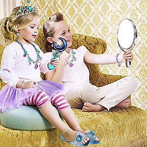 Heyzeibo Princess Makeup Dress Up Toys Set, Kids Pretend Play Makeup Starter Kit Include All Your Girl Needs to Play Dress Up with Stylish Bag Shoes Jewelry for 3-12 Years Old Kids Birthday