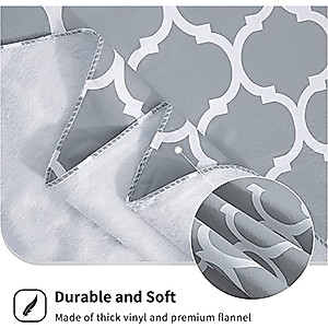 smiry Rectangle Tablecloth, Waterproof Vinyl Tablecloths with Flannel Backing for Rectangle Tables, Wipeable Spillproof Plastic Tablecloth for Dining, Camping, Indoor and Outdoor (60" x 84", Grey)