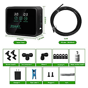 Reptile Fogger, Reptile Humidifiers Automatic Misting System with Timer, Terrariums Humidifier with Adjustable Spray Nozzles for Rainforest Plants/Chameleon/Lizard/Snake/Turtle