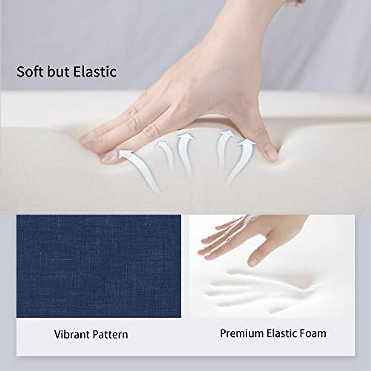 DYTXIII Outdoor Chair Cushion with Ties Set of 2, Round Corner Waterproof Patio Seat Cushion 17"x 16" for Outdoor Furniture, Textured Navy