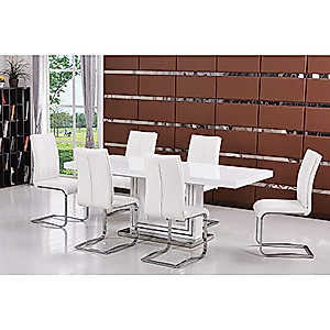 Best Master Furniture Bailey Modern Lacquer Dining Table with Extension, White