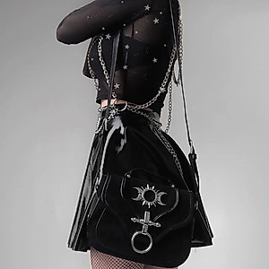 Gothic Body Chain Star Choker Tops Spike Rivet Necklace Punk Silver Leather Ring Rave Black Leather Bra Caged Harness Bra Chains