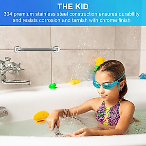 supregear Bathroom Grab Bar Rail, 12 Inch 304 Stainless Steel Bathroom Handle, Safety Handle, Indoor/Outdoor Auxiliary Handle for Kitchen Bedroom Bathtub, Shower and Steps