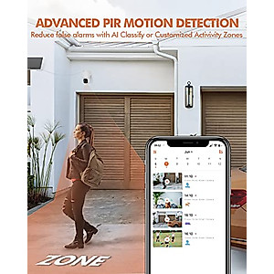 Dzees Solar Security Cameras Wireless Outdoor, 2K Battery Powered Security Camera, 360° PTZ Camera with Spotlight, Siren, Color Night Vision, AI Dectection, IP66 for Home Security, 2.4GHz