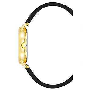 Amazon Essentials Unisex Silicone Strap Watch, Black/Gold