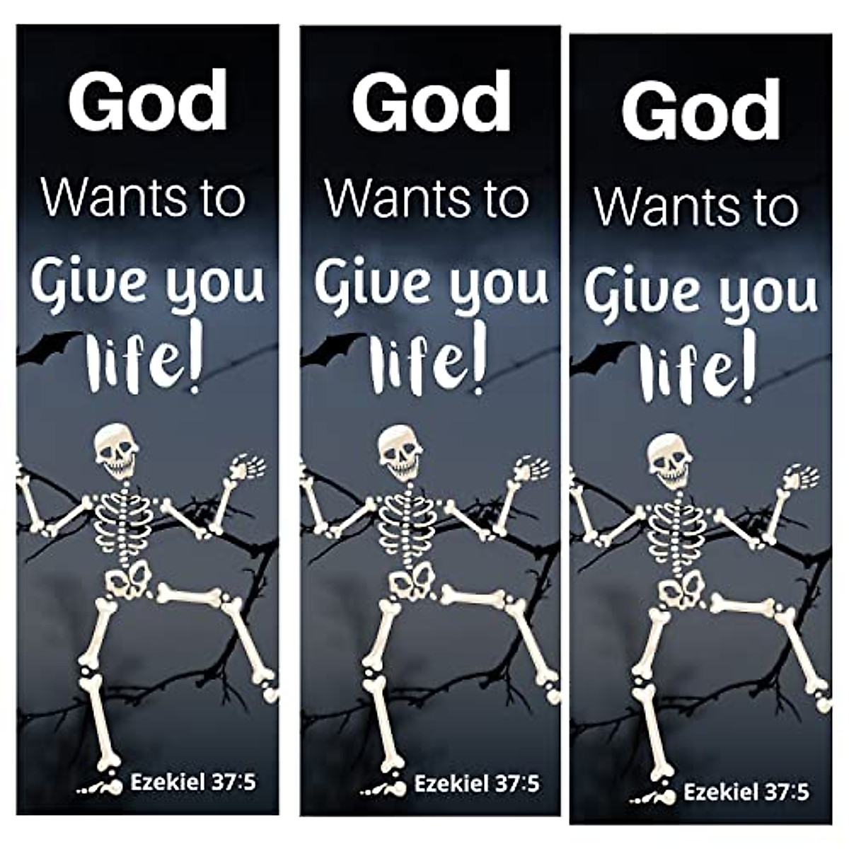 100 Count Bulk Pack Skeleton Halloween Alternative Bookmarks, Christian Handouts, Bible Verse, Scripture, Trunk or Treat Ideas, Fall Festival, Gospel Tracts
