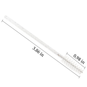 300 PCS Crystal Eyelash Mascara Wands Disposable Lash Brushes for Extensions Spoolie Brush Applicators Makeup Tool Kits (White)