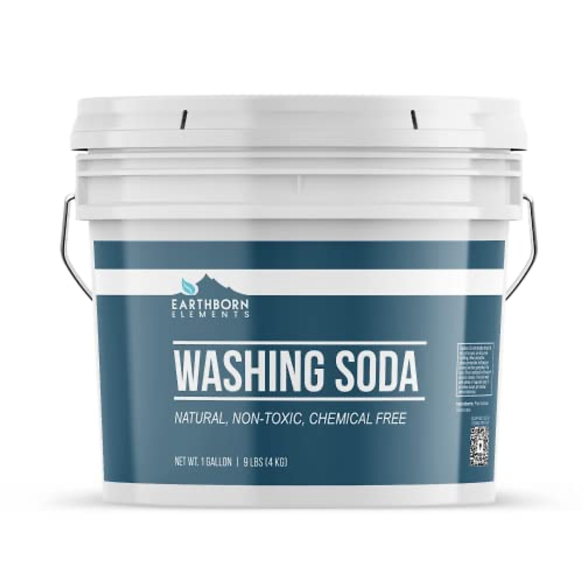 Earthborn Elements Borax Powder, Washing Soda, Baking Soda Bundle (1 Gallon ea.) Multipurpose for cleaning & laundry, Resealable Bucket