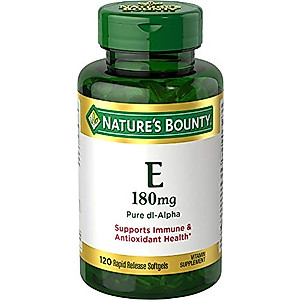 Nature's Bounty Vitamin E 400 IU Softgels Pure DL-Alpha 120 Soft Gels (Pack of 2)