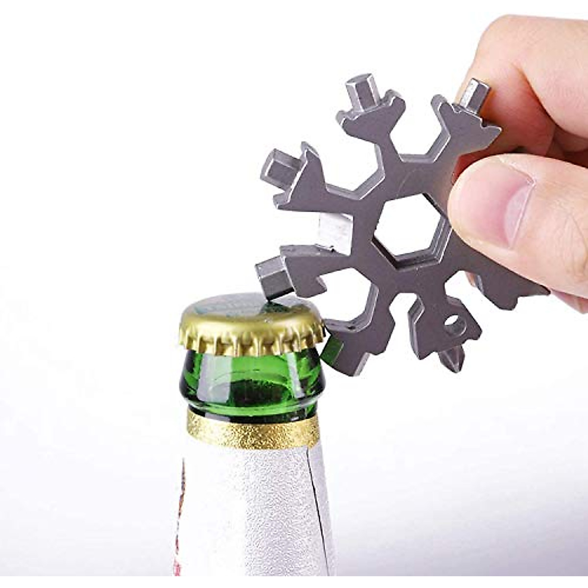3 Pack Snowflake 18-in-1 Multi Tool, Stainless Steel Snowflake Bottle Opener/Flat Phillips Screwdriver Kit/Wrench, Durable and Portable to Take