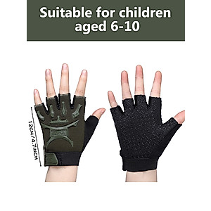 SATINIOR 4 Pairs Kids Cycling Gloves Half Finger Bike Gloves Non-Slip Mitten Outdoor Sports Roller Skating Gloves for Boys and Girls