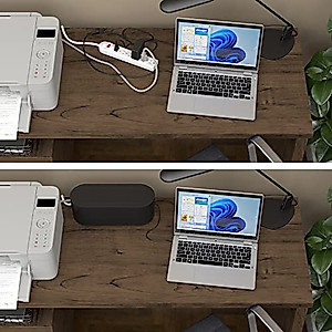 HAVEN FIRST Cable Management Box, 12.75 x 5 x 4.5in, Desk Cord Organizer, Power Strip Cover - Small, Black