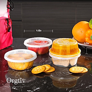 Orgtiv [48 Sets] 32oz Plastic Deli Containers with Lids,Disposable Quart Containers with Lids,Freezer Storage Containers for Food Soup Yogurt Ice Cream Juice,BPA Free Airtight Clear Takeout Boxes