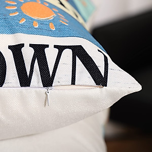 KJONG Patio Rules Throw Pillow Covers Porch Decorations Outdoor Pillow Covers Retro Rustic Wood Texture Pillowcovers Square Pillowcase for Home Garden Farmhouse Decor Patio Décor 18X18 inch