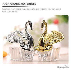 24Pcs Wedding Candy Boxes Swan Shaped Candy Containers Packing Boxes Ornament Fillable Pouch Party Favors for Wedding Bridal Shower Party Supplies Silver