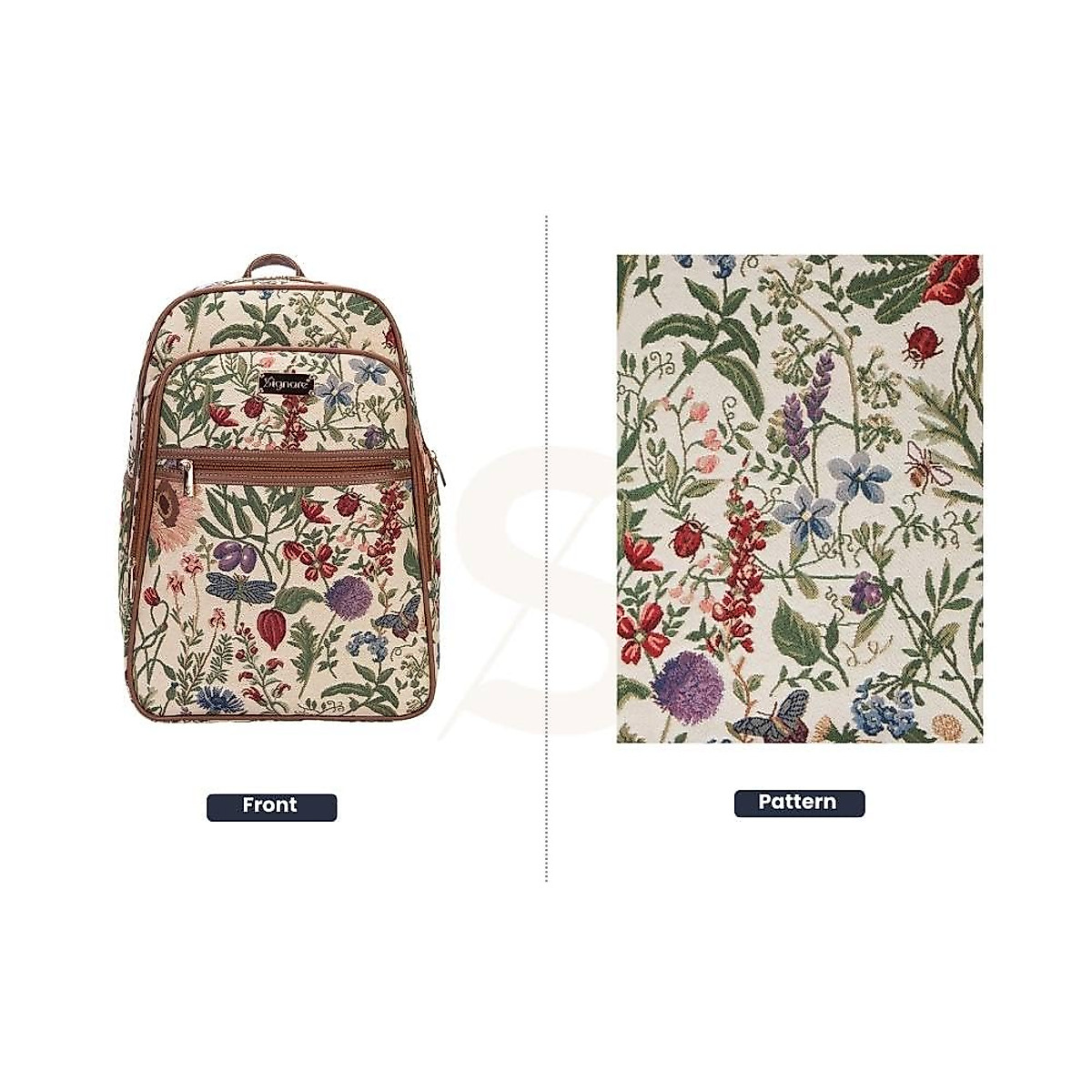Signare Tapestry backpack purse for Women computer backpack bookbags for women with Morning Garden Design (BKPK-MGD)