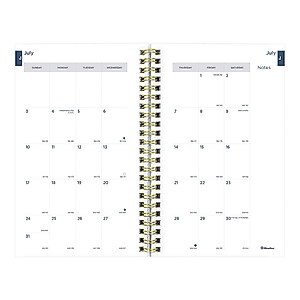 Rediform Blueline Essential Academic Weekly/Monthly Planner, 13 Months, July 2022 to July 2023, Gold Twin-Wire Binding, Poly Cover, 8'' x 5'', Pineapple Design, Navy (CA114PM.02-23)