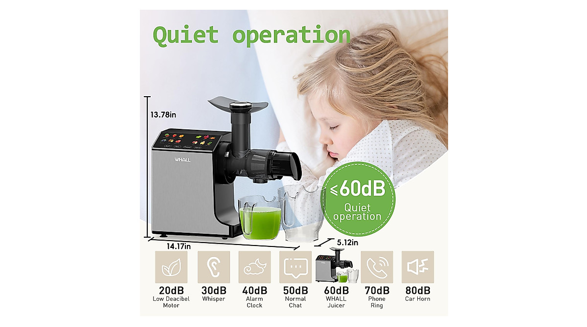 WHALL Masticating Juicer - Professional & Nutrient-Rich