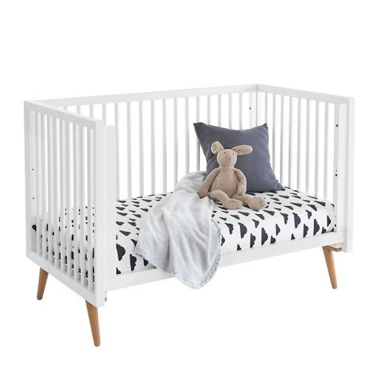 Contours Roscoe 3-in-1 Convertible White Standard Baby Crib, Converts from Baby Crib to Toddler Bed and Daybed, Fits Standard Full-Size Crib Mattress, Easy to Assemble - White