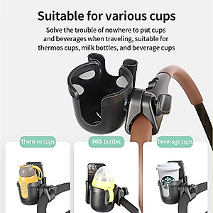 YEEJA 2in1 Stroller Accessories Bottle Holder with Phone Holder.Multiple uses Such as Phone Holder for Bike，Bike Cup Holder，Wheelchair Accessories.