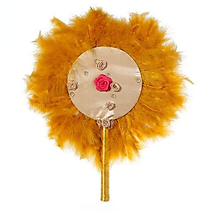 African Custom Bride Wedding Feather Hand Fan Luxury DIY Handmade Lace Dance Fan Hand Held Photo Props Party Wedding Decorations