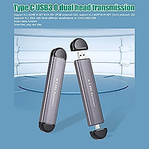 Laihua M.2 SSD Enclosure Plug and Play Tool Free 10Gbps M.2 NVME NGFF SSD Enclosure Adapter for Tablet for Desktop Grey