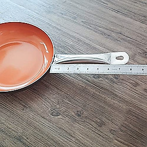 SHINEURI 9.5 inch Copper Nonstick Fry Pan with Lid, Ceramic Omelet Pans for Induction, Gas, Electric & Stovetops, Perfect for 2-3 Person Meal (Black)