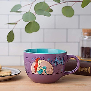 Silver Buffalo Disney Princess Little Mermaid Ariel Moonlight Ceramic Soup Mug, 24 Ounces