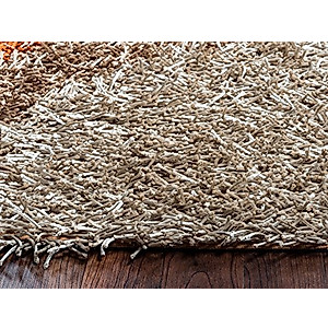 Rizzy Home Kempton Collection Polyester Area Rug, 5' x 7', Multi/Orange/Brown/Khaki Stripe