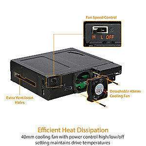 ICY DOCK 2 Bay 2.5 SAS/SATA SSD/HDD & (Ultra) Slim Optical Disk Drive CD DVD ROM Backplane Enclosure for 5.25" Bay | ToughArmor MB602SPO-B