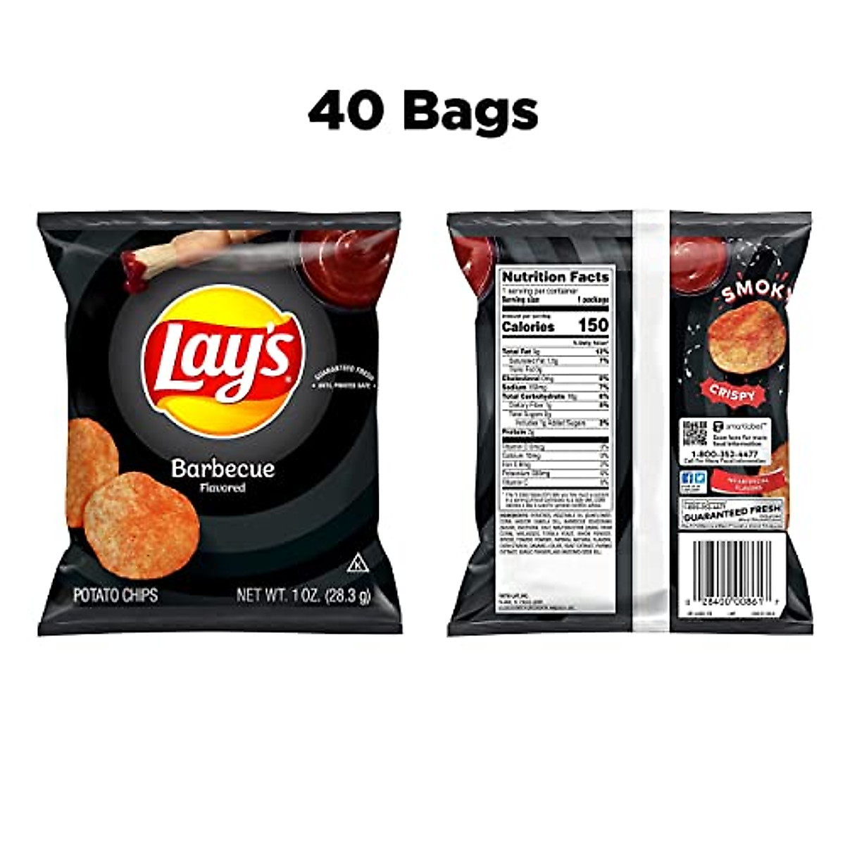 Lay's Potato Chips, Barbecue, 1 Ounce (Pack of 40)